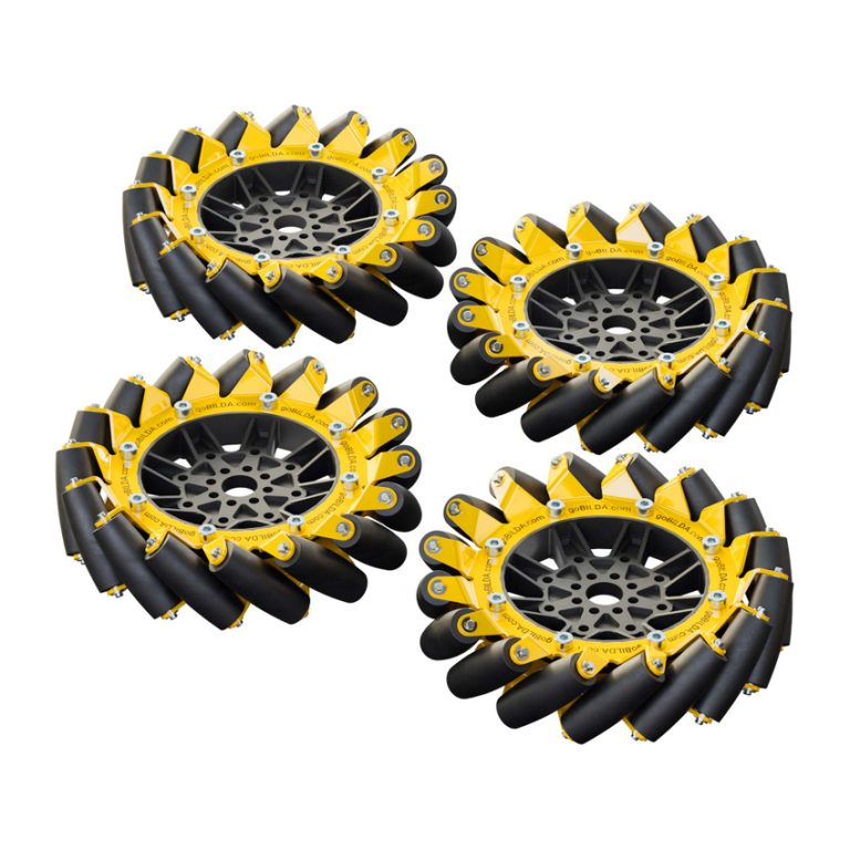 96mm 4 Mecanum Wheel Set (70A Durometer Bearing Supported Rollers ...